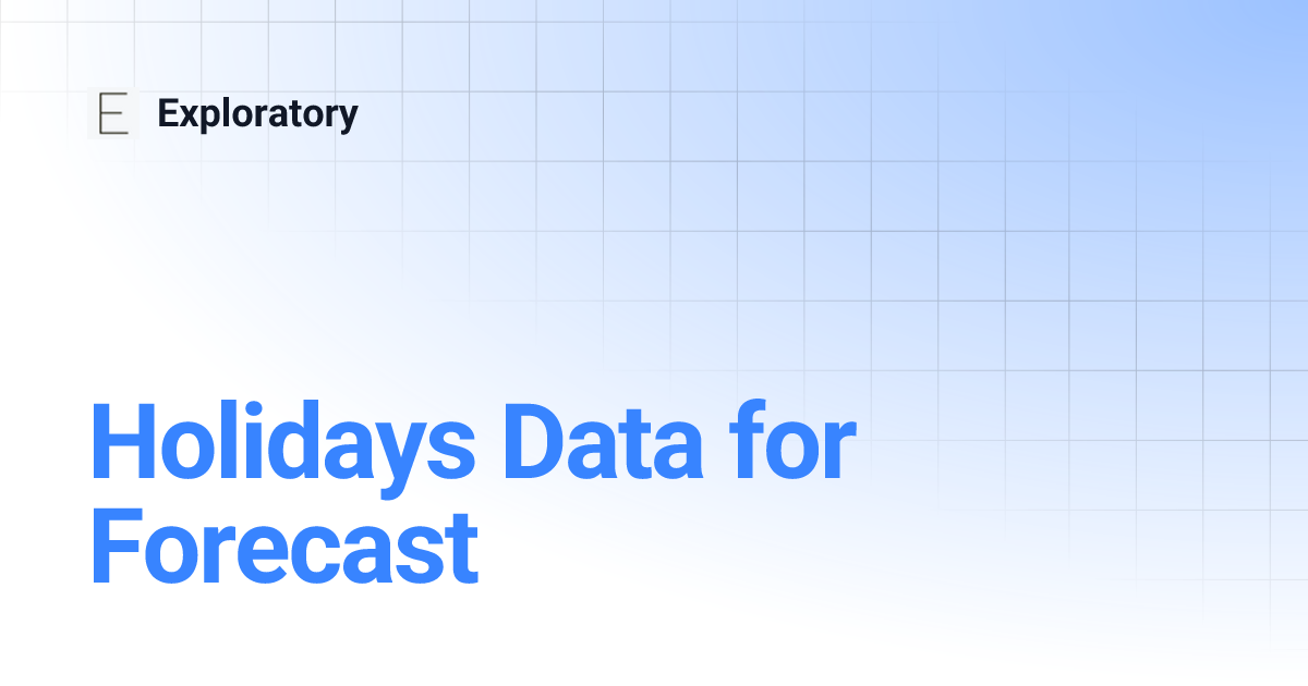 Holidays Data for Forecast | Exploratory