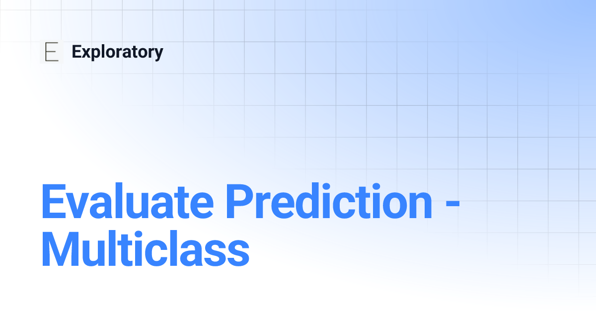 Evaluate Prediction - Multiclass | Exploratory